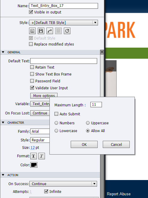 Solved: Captivate 7: Text Entry Boxes not showing failure ... - Adobe Product Community - 6502362